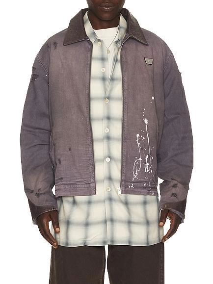 MISBHV Paint Splatter Canvas Work Jacket - Graphite