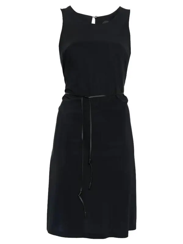 RRD Sleeveless Round Neck Belted Dress - Blue