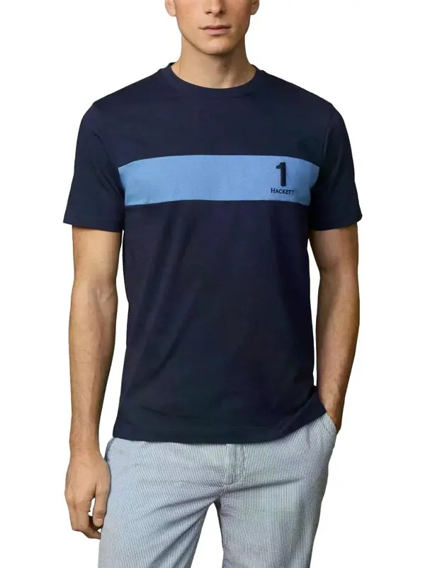 HACKETT  Colour-block Panel T-shirt - Blue