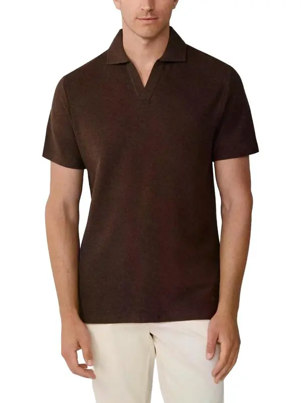 HACKETT  V-neck Polo Shirt - Brown