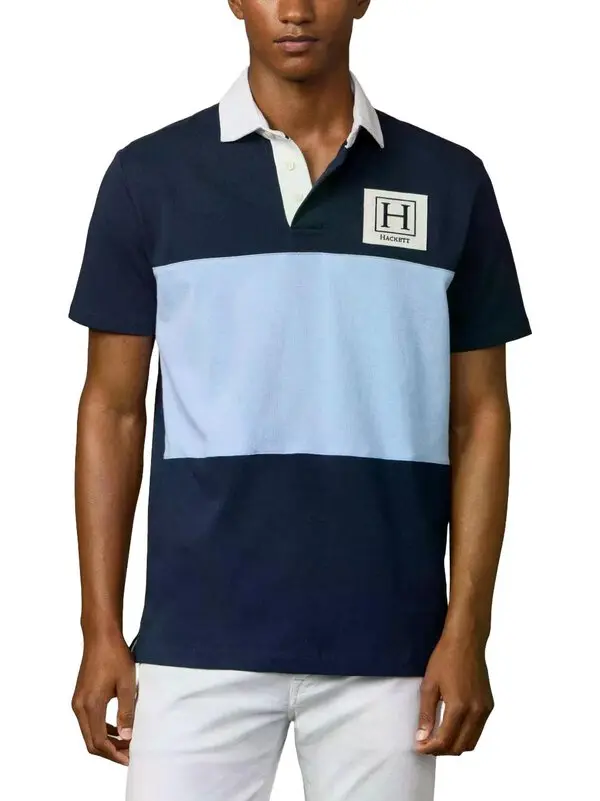 HACKETT  Colour-blocked Rugby Shirt - Blue