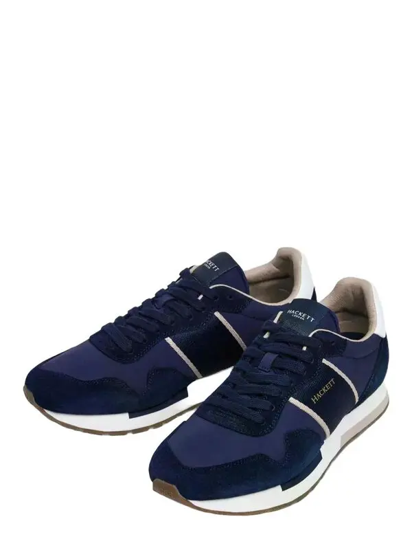 HACKETT LONDON Keston Symbol Suede-panel Sneakers - Blue