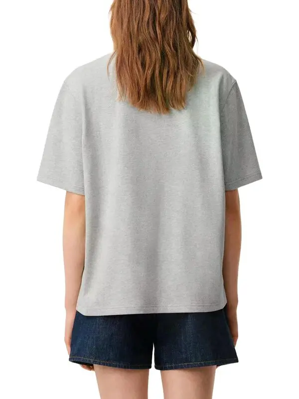 AMI Paris De Coeur Embossed T-shirt - Grey