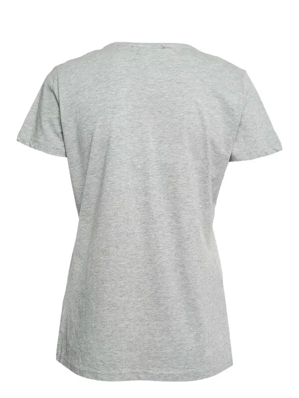 Moschino Cotton T-shirt With Gold Foil Heart Graphic - Grey