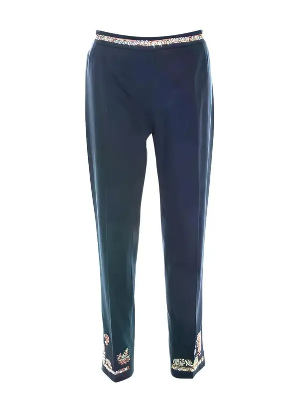 Moschino Embroidered-hem Waistband Trousers - Blue