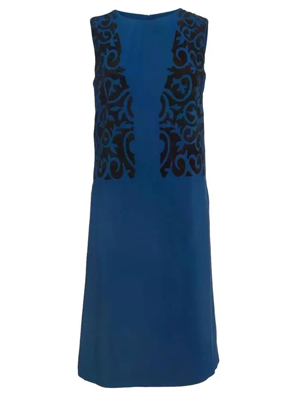 Etro Embroidered-panel Dress - Blue