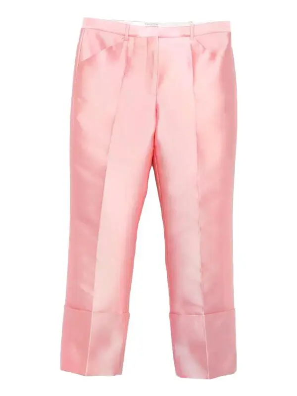 Calvin Klein Satin-finish Turn-up Cuff Trousers - Pink