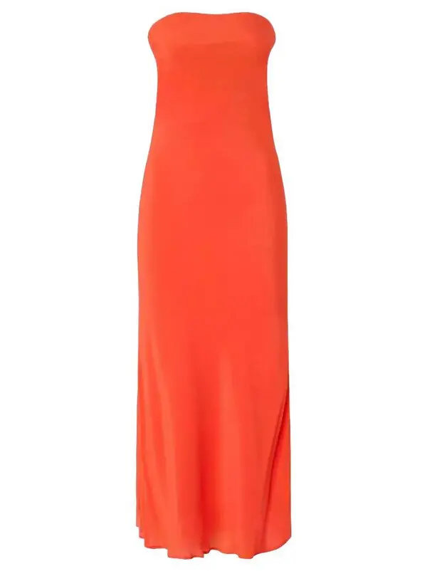Pinko Strapless Satin-finish Maxi Dress - Orange