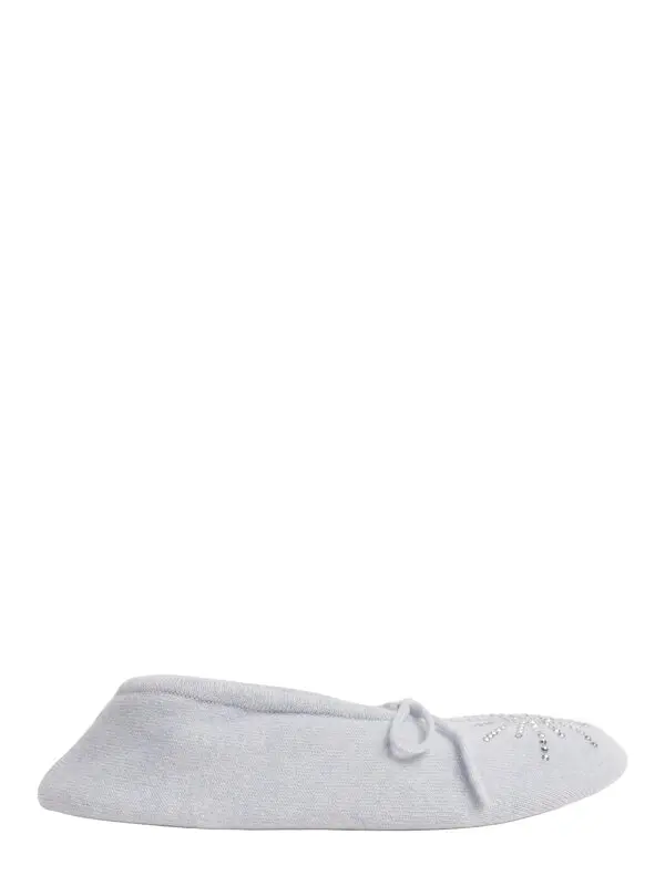 WILLIAM SHARP Embellished Cashmere Dolly Slippers - Blue