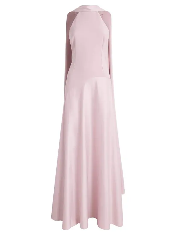 Solace London Draped Halterneck Gown - Pink