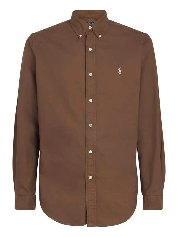 Polo Ralph Lauren Cotton Garment-dyed Oxford Shirt - Brown