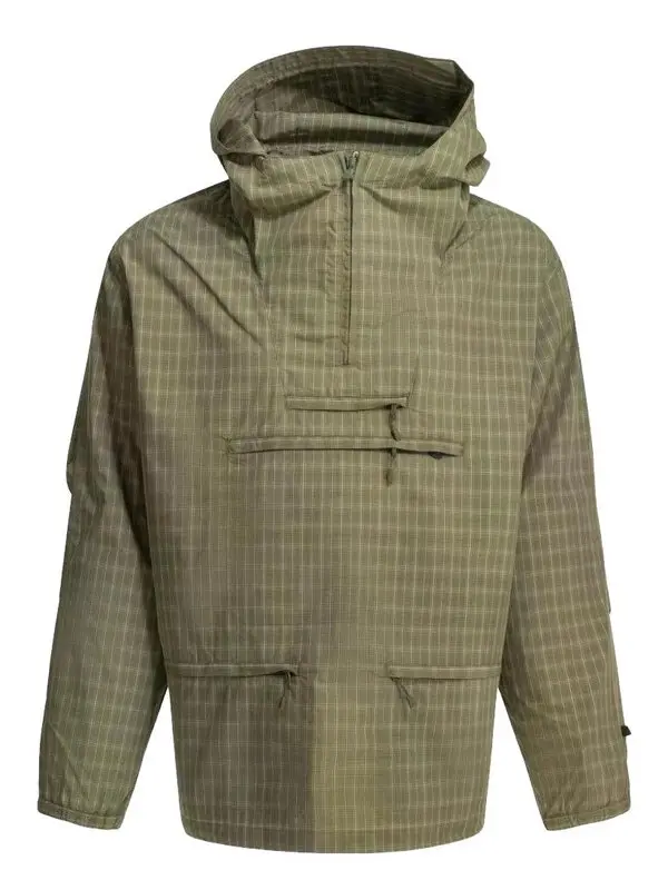 DAIWA PIER39 Checked Hooded Coat - Green