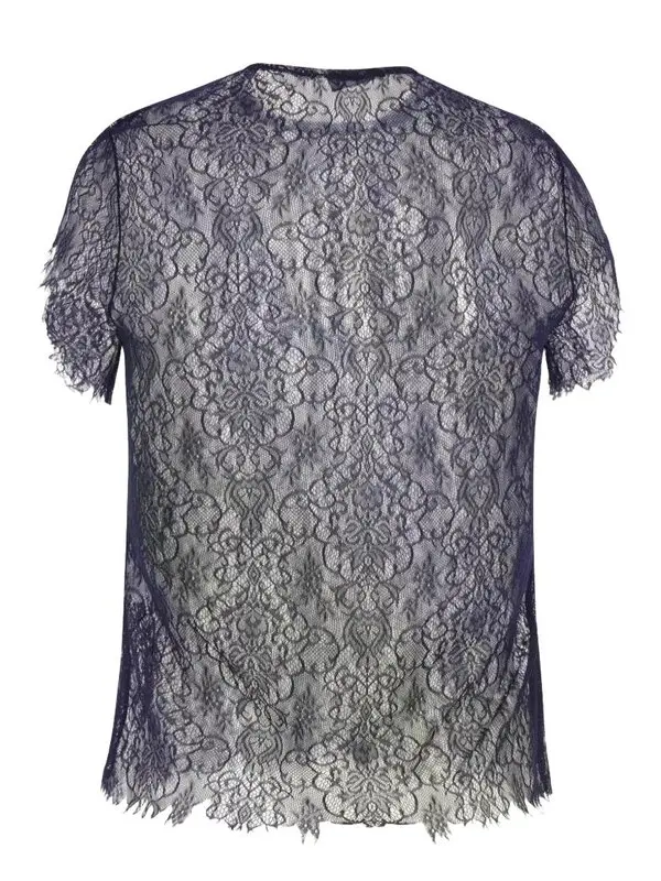 PAULINE DUJANCOURT Lace-embroidered T-shirt - Blue