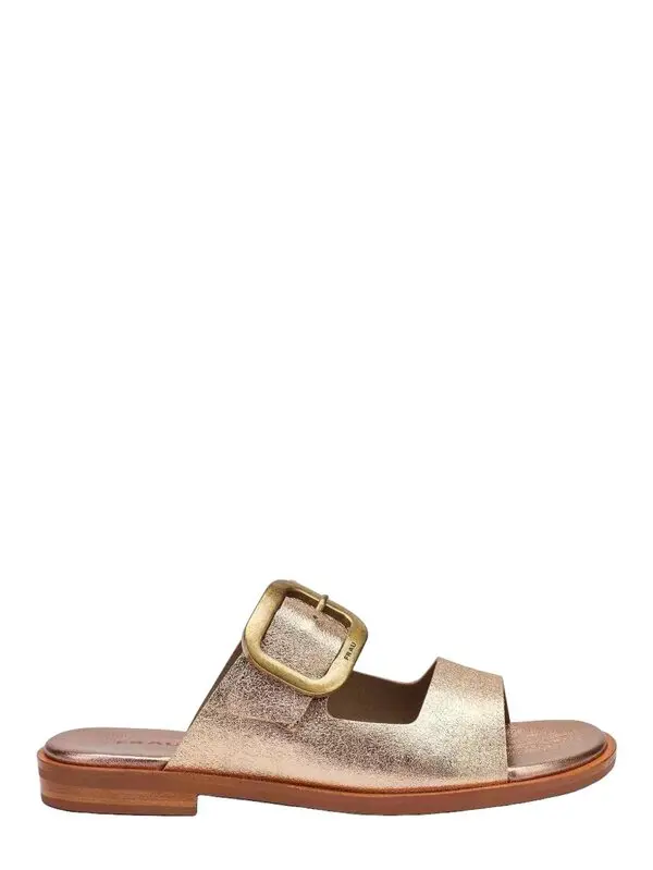 FRAU Buckled Laminated-leather Sandals - Gold