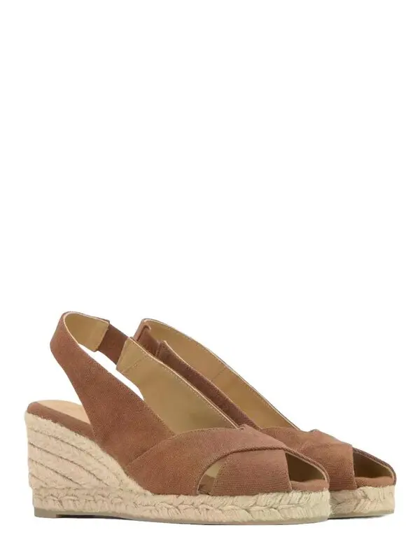 CastaÑer Diana Peep-toe Espadrille Wedges - Brown