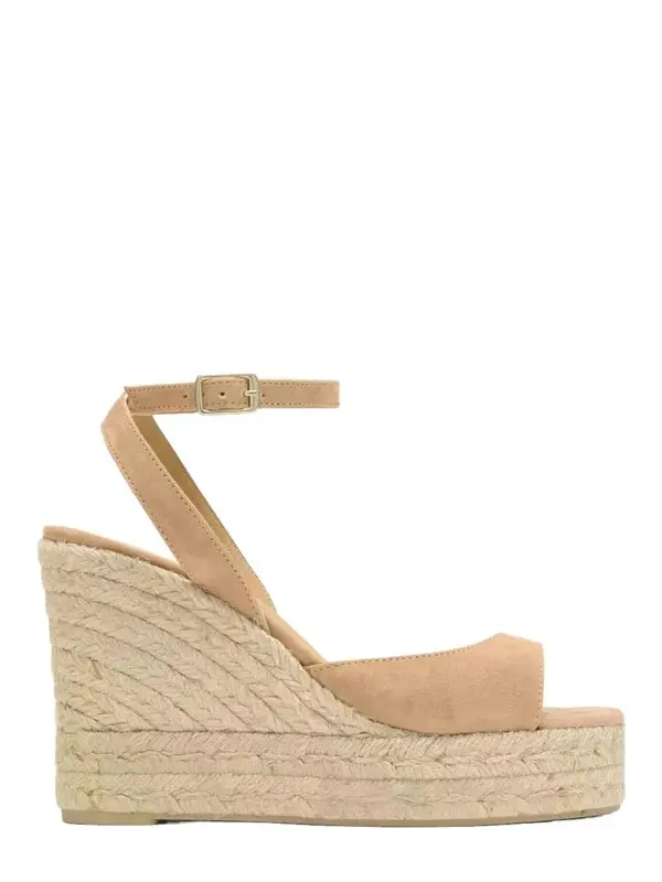 CastaÑer Blair Suede Wedge Sandals - Neutrals
