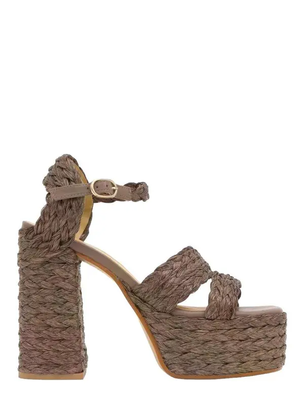 CastaÑer Fresa Braided Platform Sandals - Brown