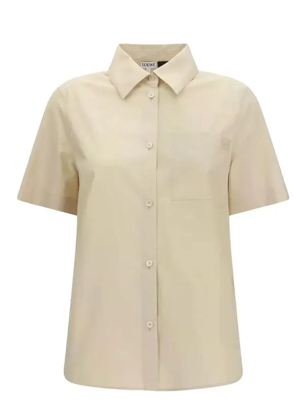 Loewe Embroidered Cotton Shirt - Neutrals