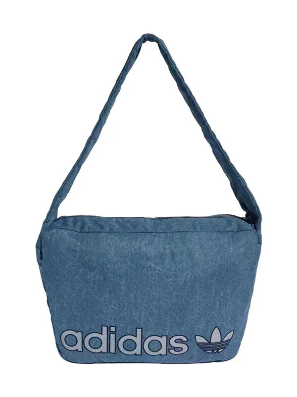 Adidas Shopper Washed Effect Logo-print Shoulder Bag - Blue