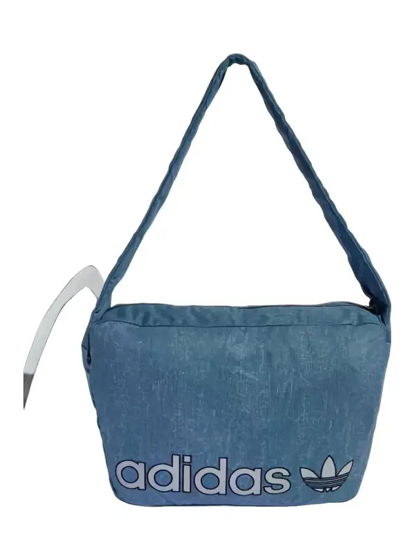 Adidas Shopper Washed Effect Logo-print Shoulder Bag - Blue