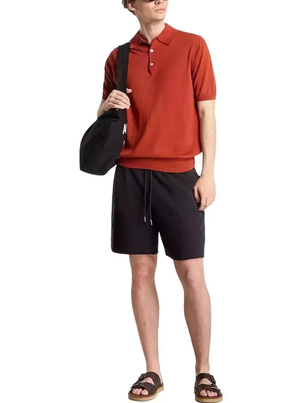 Calvin Klein Drawstring Waffle-knit Shorts - Black