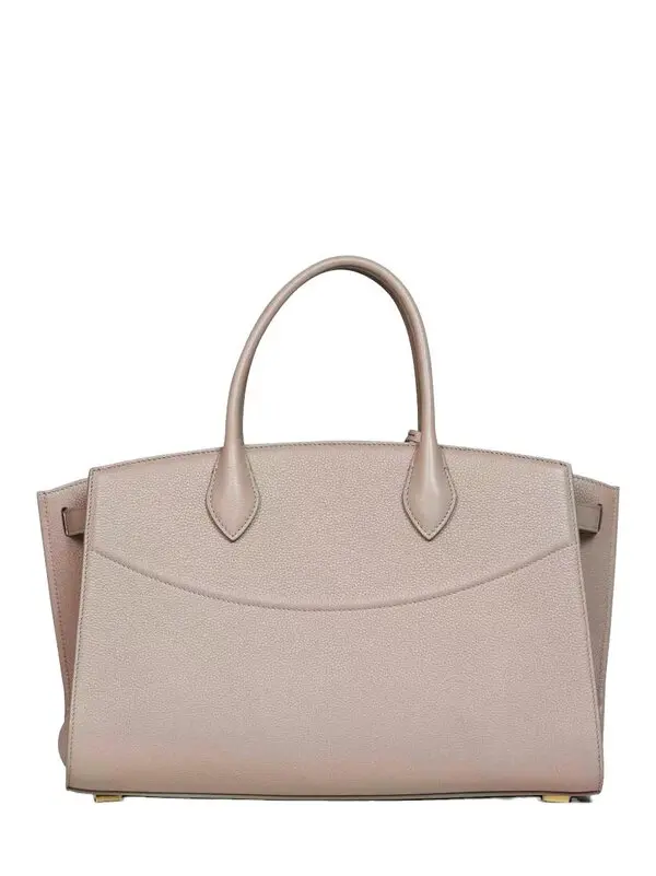 FERRAGAMO Gancini Hammered Leather Tote Bag - Neutrals