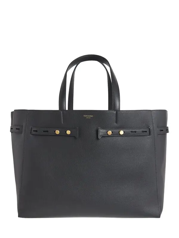 Thom Browne Leather Cabas Tote Bag - Black