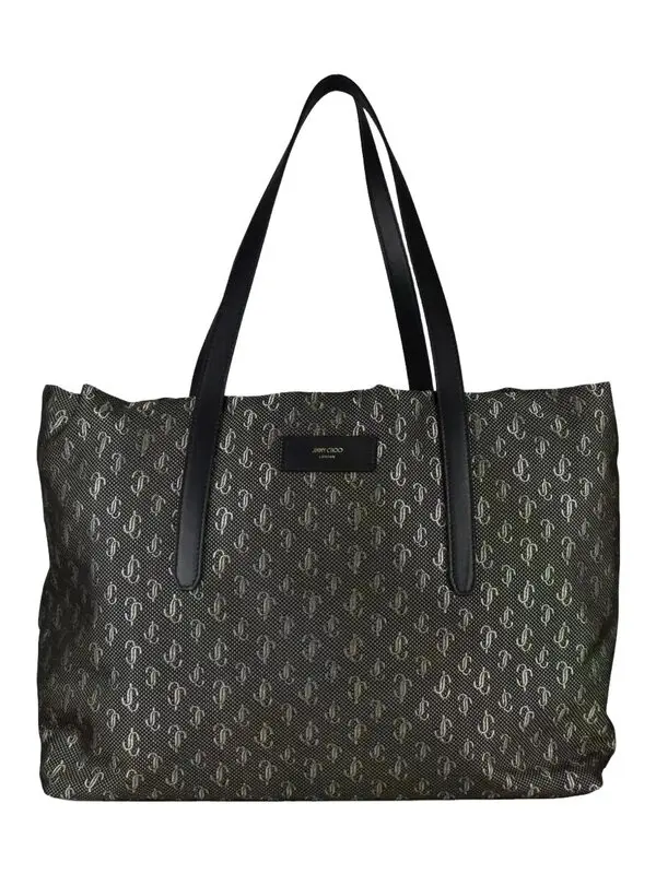 JIMMY CHOO Logo Monogram Shoulder Bag - Black