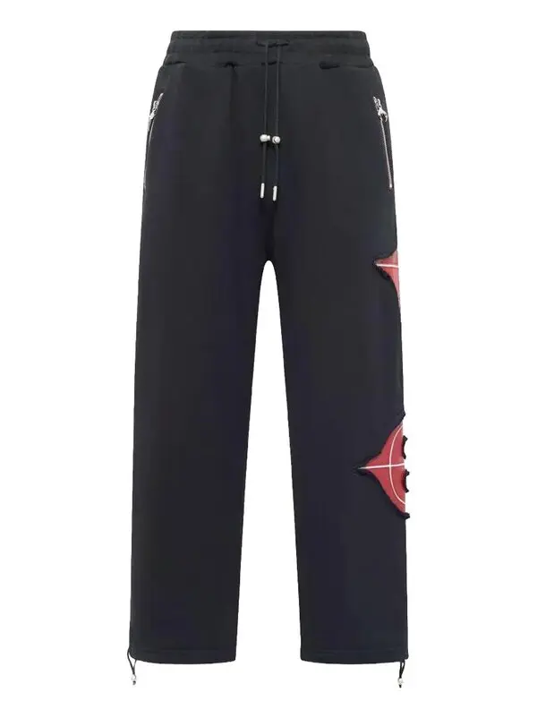 THUG CLUB New Rock Graphic-print Track Pants - Black