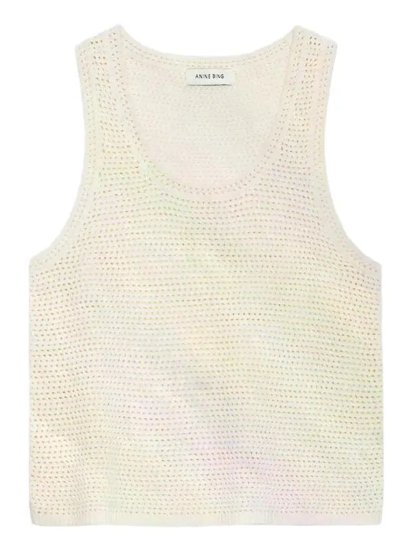 ANINE BING Crochet-knit Tank Top - Neutrals