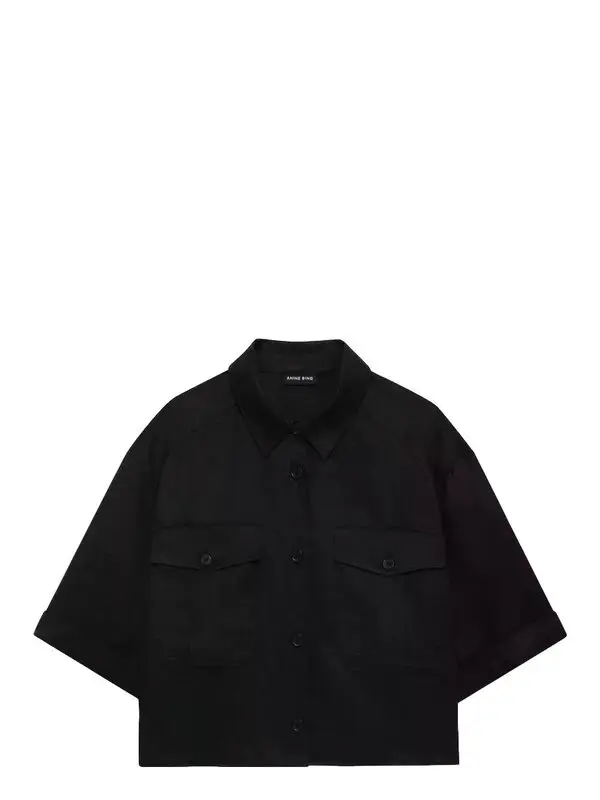 ANINE BING Edith Shirt - Black