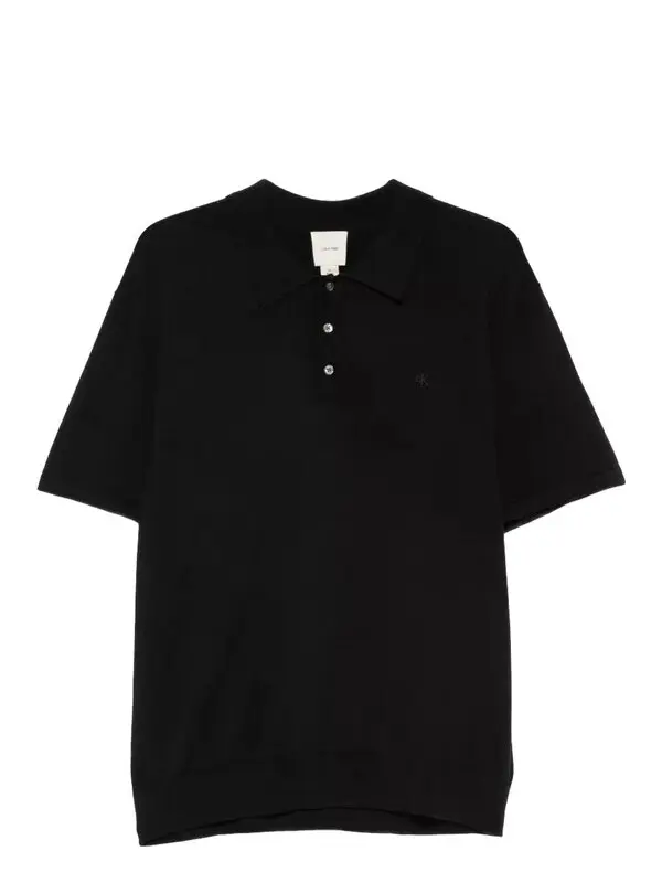 Calvin Klein Short-sleeve Logo-embroidered Polo Shirt - Black
