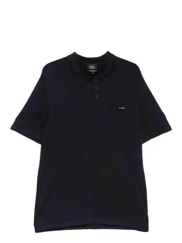 A.p.c. Gide Logo-embroidered Chest-pocket Polo Shirt - Blue