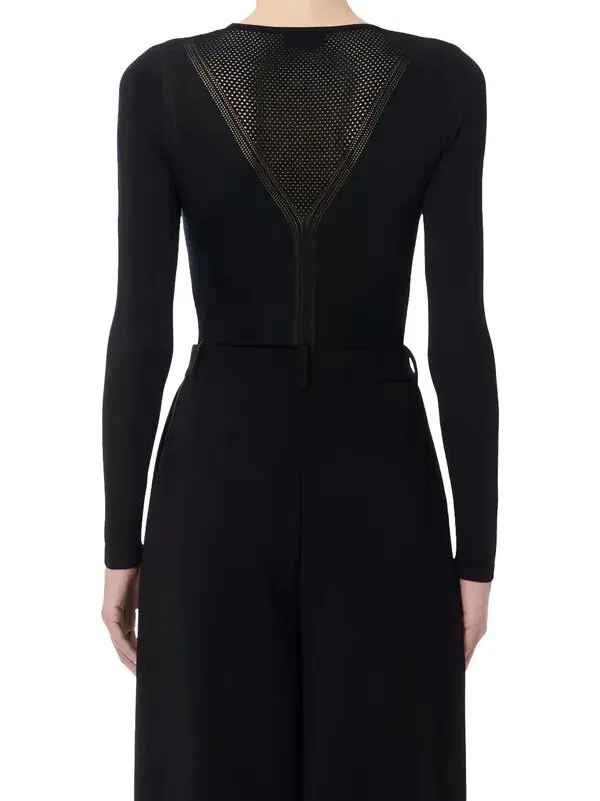 Elisabetta Franchi Open-knit T-shirt - Black