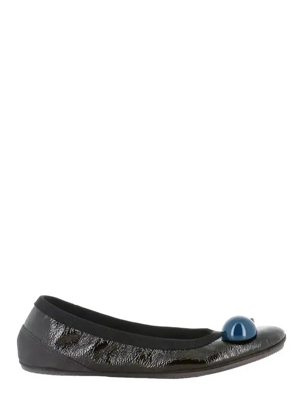 DOVE NUOTANO GLI SQUALI Embellished Patent-leather Ballet Flats - Brown