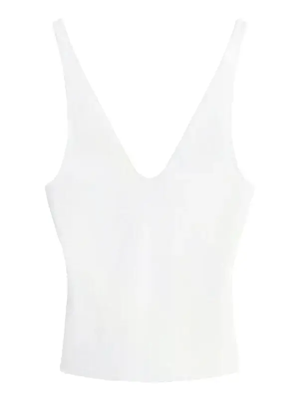 Scanlan Theodore Ribbed Knit V-neck Tank Top - White