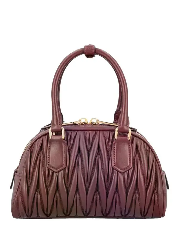 Miu Miu Matelassé Leather Shoulder Bag - Brown