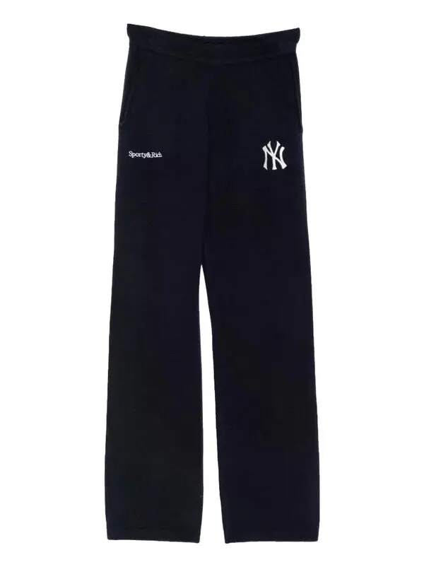 SPORTY & RICH Heritage Yankees Serif Trousers - Blue