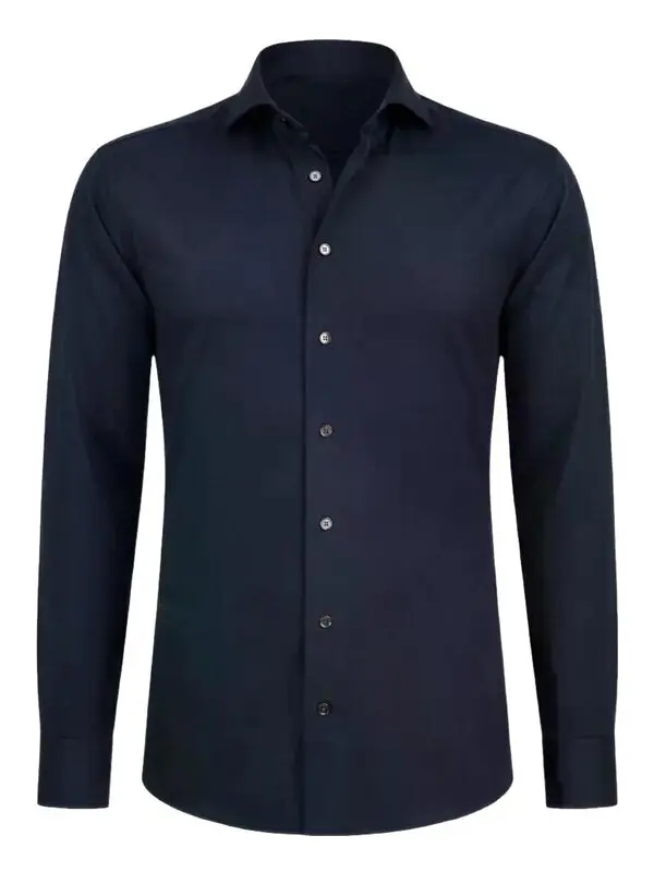 TRAIANO MILANO Long-sleeve Buttoned Shirt - Blue