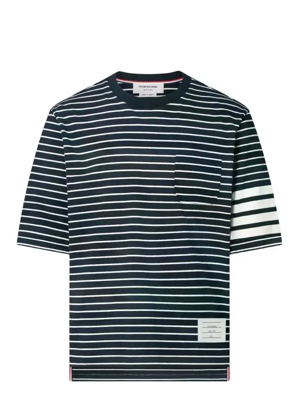 Thom Browne 4-bar Striped T-shirt - Blue
