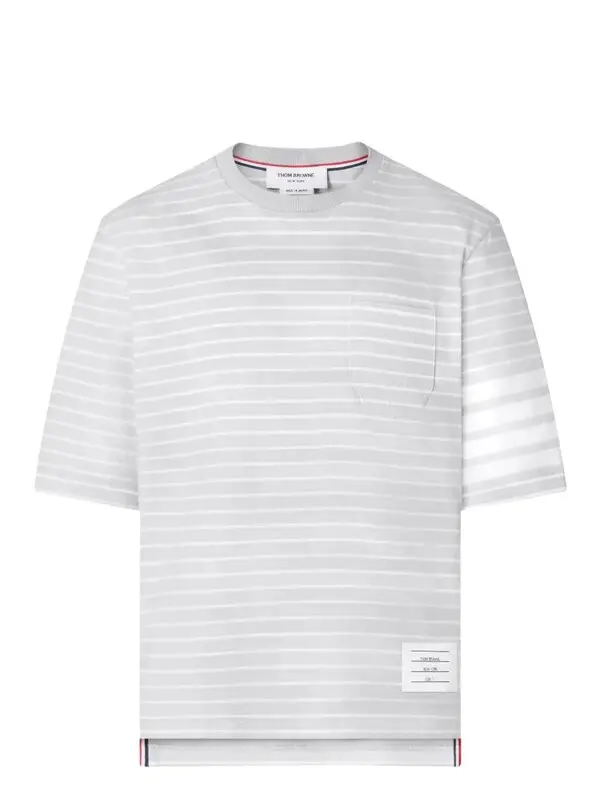 Thom Browne 4-bar Striped T-shirt - Blue