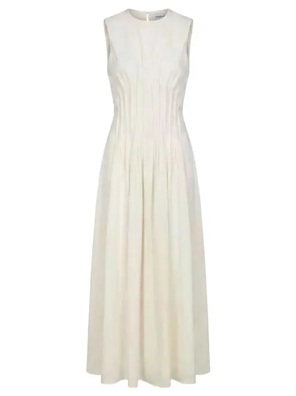 NICHOLAS Jordi Pleated Midi Dress - Neutrals