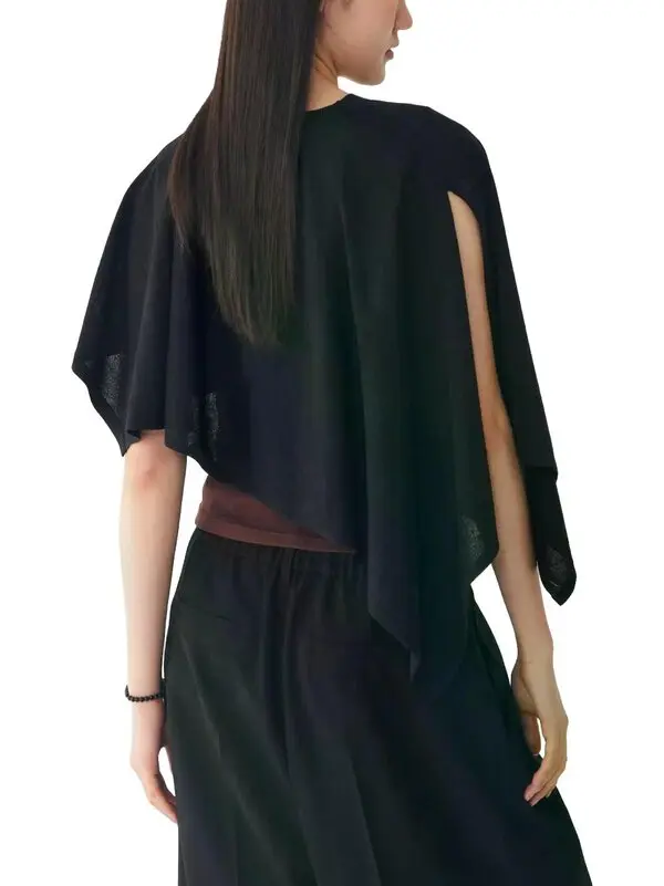 STUDIO TOMBOY Asymmetric-hem Cape - Black