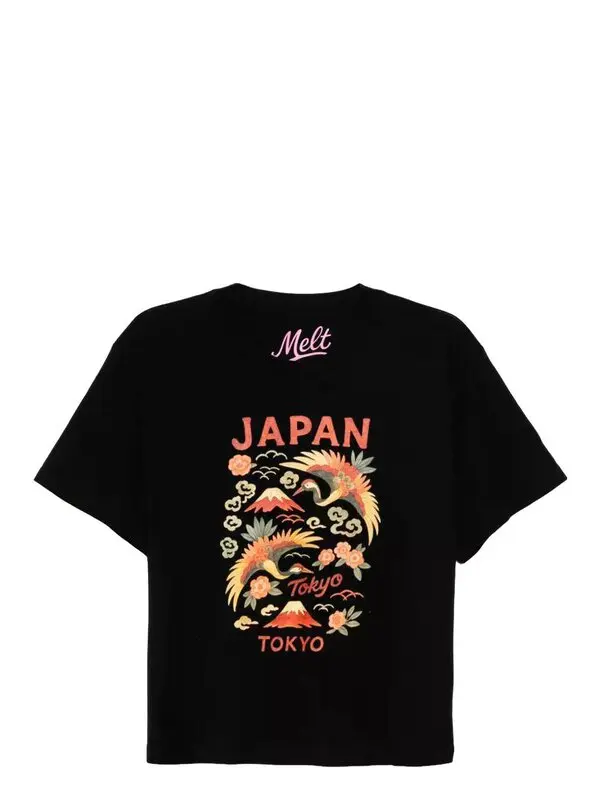 MELT Graphic Print T-shirt - Black