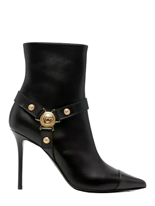 Balmain Eva Logo-plaque Ankle Boots - Black