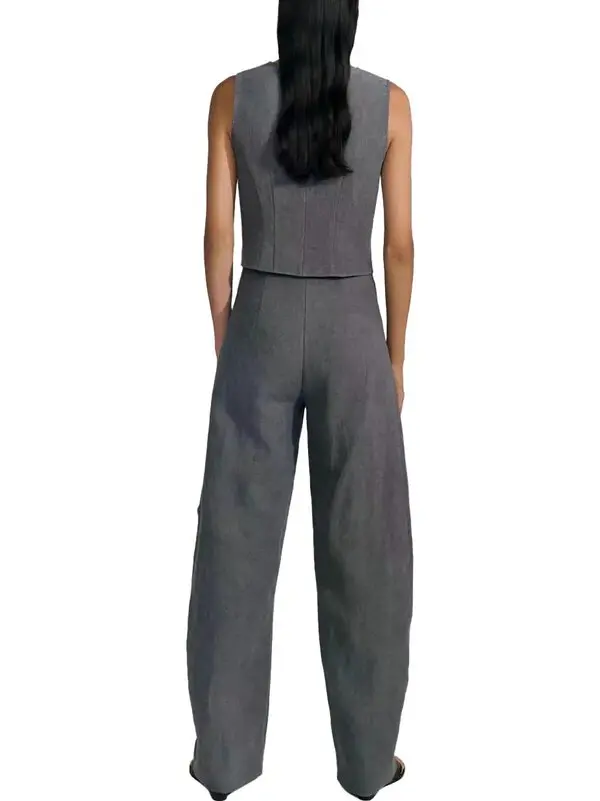 CORTANA Costa Wide-leg Trousers - Grey