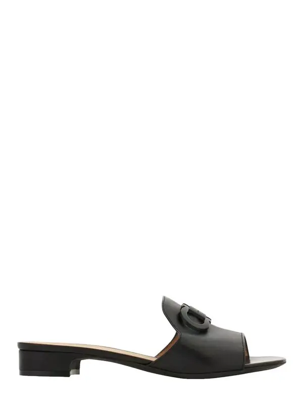 FERRAGAMO Gancini Detail Slides - Black