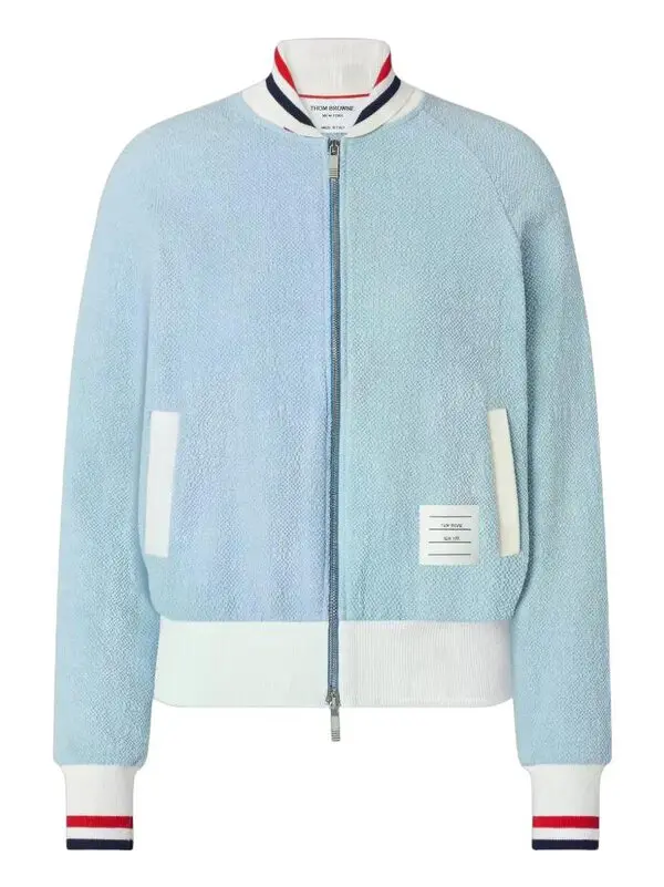 Thom Browne Rwb-stripe Bomber Jacket - Blue