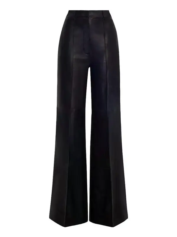 Adam Lippes Leather Trousers - Black