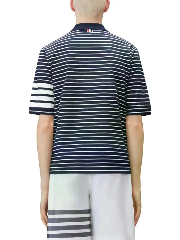 Thom Browne 4-bar Striped Polo Shirt - Blue